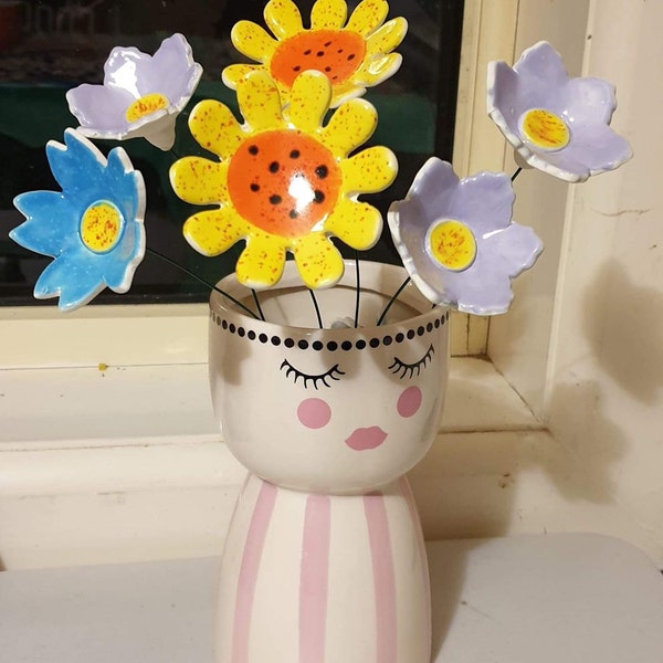 3 Red Poppy Ceramic Flowers - Etsy