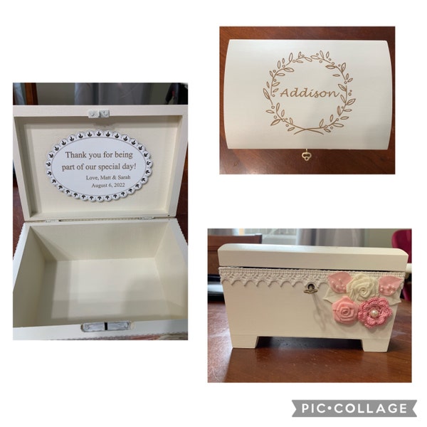 Jewelry Box With Key for Girls, Baby Memory Box, Little Girl Keepsake ...