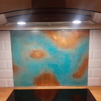 Copper Splashback Weathered Patina Backsplash - Etsy UK
