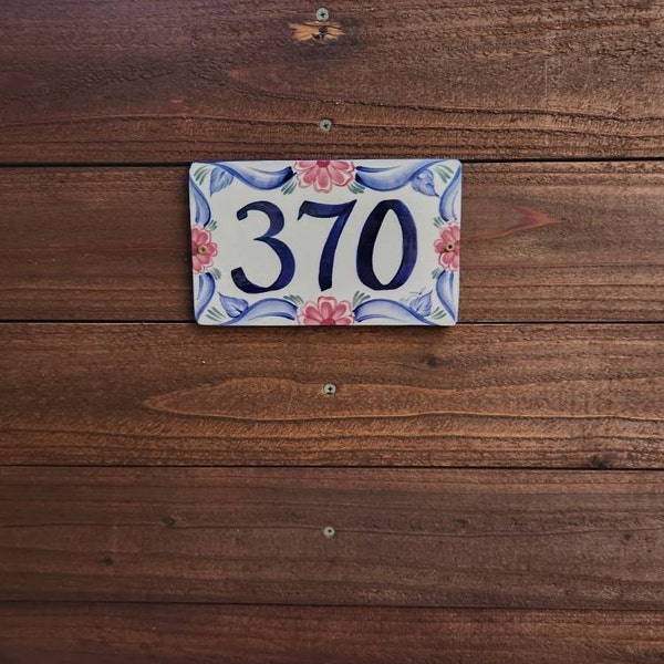 Custom Hand Painted Ceramic House Number Tile, Placque, or Sign - Etsy
