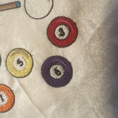 Billiards Pool Machine Embroidery Design 2 Sizes - Etsy