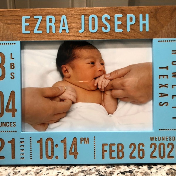Birth Announcement Picture Frame, Personalized Baby Frame, Nursery ...