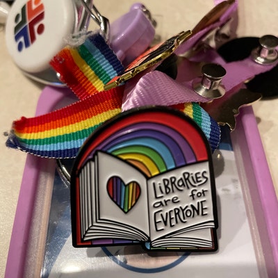 Libraries Are for Everyone Enamel Pin Librarian Pride - Etsy
