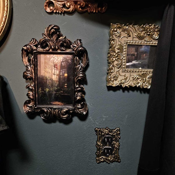 Dark Cottagecore Mirror, Rose Garden, Princess Mirror, Large Black ...