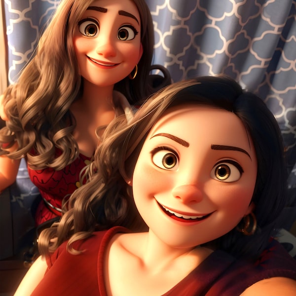 Pixar Style Portrait From Photo, Digital or Printed Custom Portrait ...