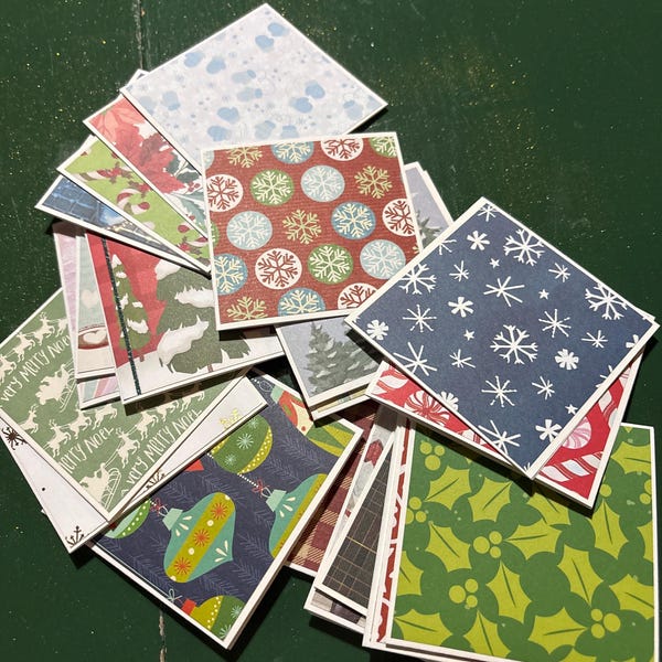 Christmas Mini Note Cards, Bulk Mini Note Cards, Assorted Christmas ...