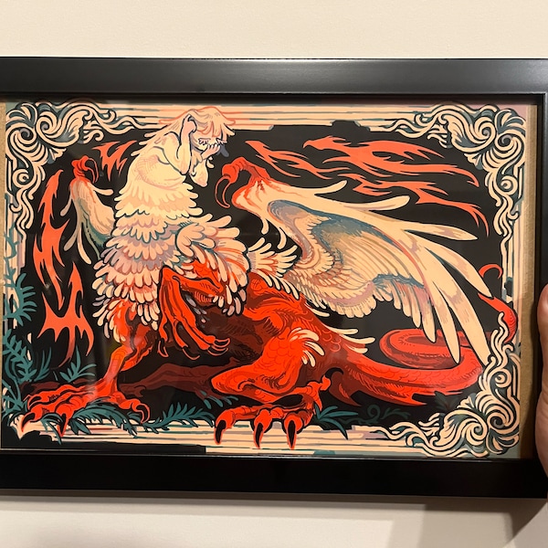 Red Dragon Falin Art Print 7.5x11 Dungeon Meshi Art - Etsy