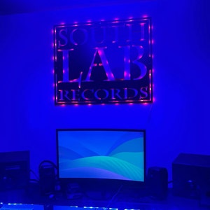 Custom Logo Design Metal Wall Art LED Light Personalized Business Logo ...