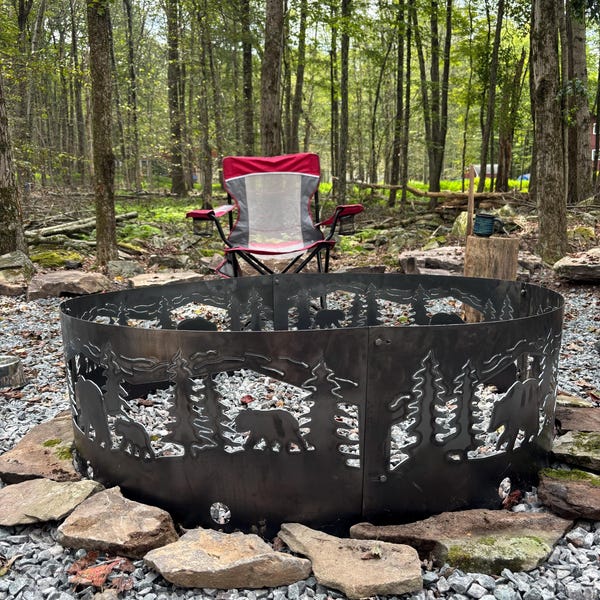 Solid Multipiece Extra Tall Fire Pit Ring, 16" Tall, Heavy Duty, Fire ...