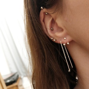 Sterling Silver Two Way Stud Earrings - Etsy UK