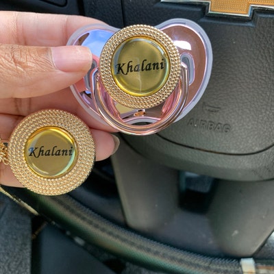 Gold Custom Pacifier With Personalized Baby's Name Gift - Etsy