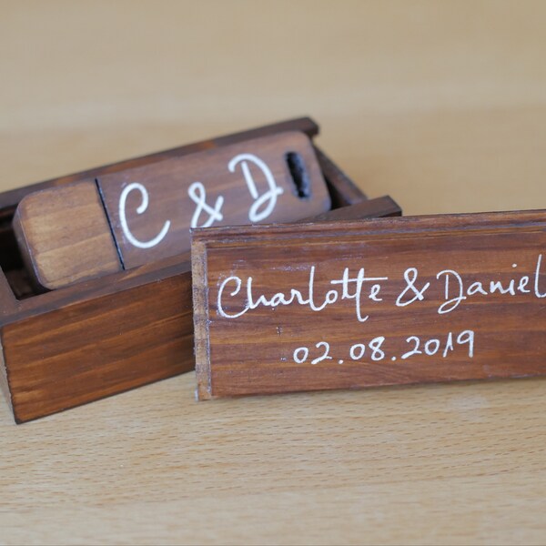 Handmade Personalized Wooden USB Box - USB Flash Drive 16GB/32GB ...