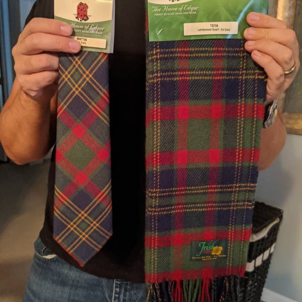 USA Kilts Irish County Cork Lambswool Scarf and Matching Wool Necktie ...