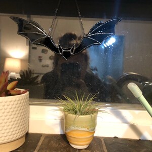 Stained Glass Bat Decor Halloween Bat Stained Glass Window - Etsy