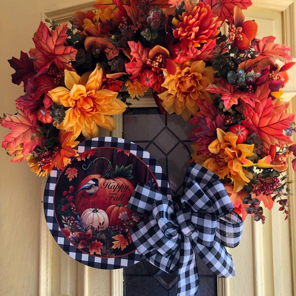 Happy Fall Wreath Sign - Etsy
