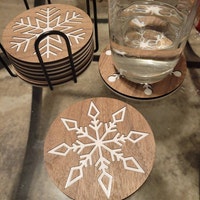 Snowflake Coaster Set Christmas Coaster Holiday Coaster Christmas Decor ...