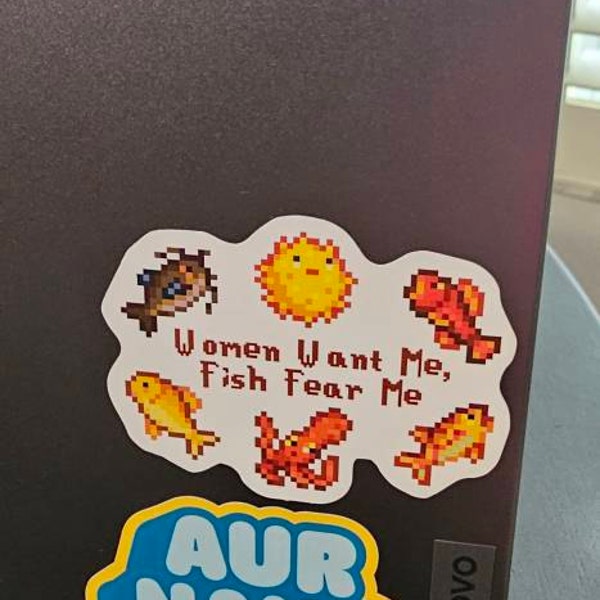 Stardew Valley Women Want Me, Fish Fear Me Sticker / SDV Fishing ...