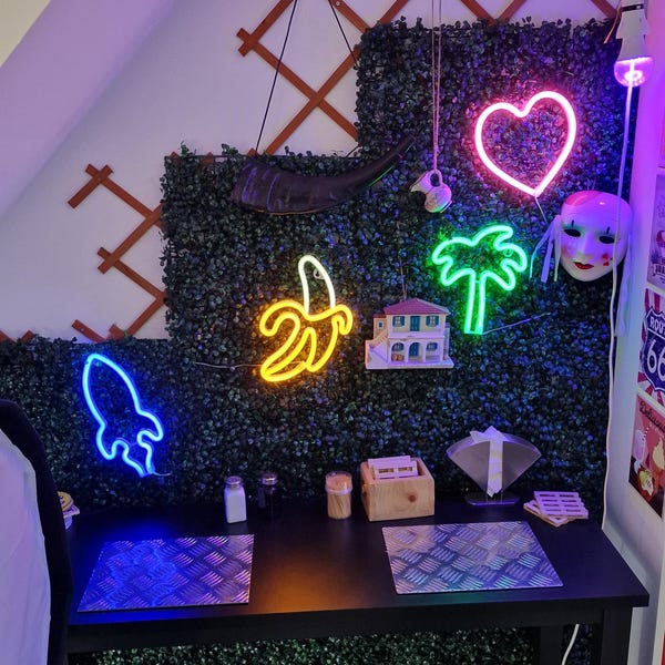 Sun Mini Yellow Neon Light USB Dimmer / Dimmable Wall Light Decoration ...