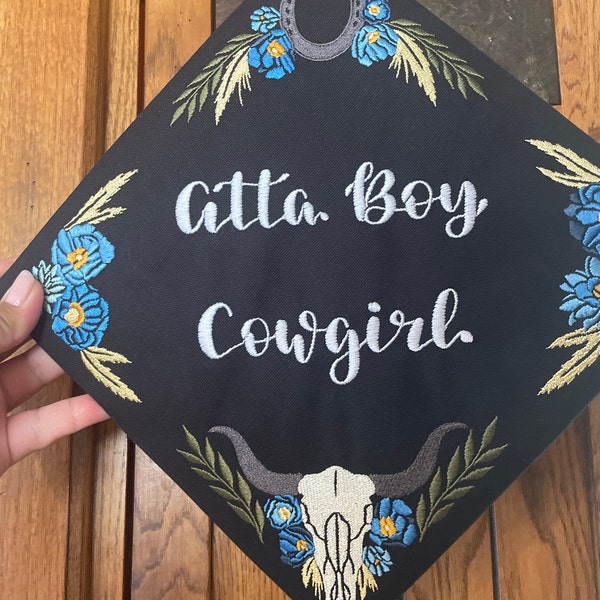 Custom Embroidered Graduation Cap Topper | Personalized Grad Cap ...