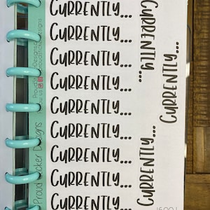 Currently Prompt Journaling Script Stickers - Etsy