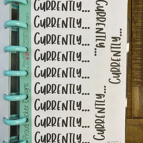 Currently Prompt Journaling Script Stickers - Etsy