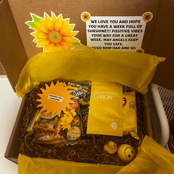 Sending You Sunshine Box, Thinking of You Care Package, Birthday Gift ...