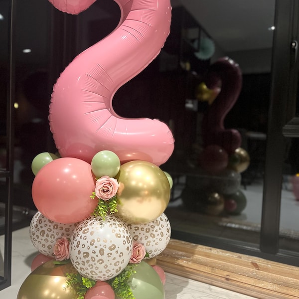 DIY Large 55" Safari Birthday Balloon Sculpture, Sage Green and Dusky ...