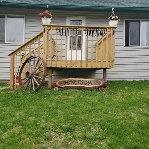 Custom Carved Wooden Log Sign - Etsy