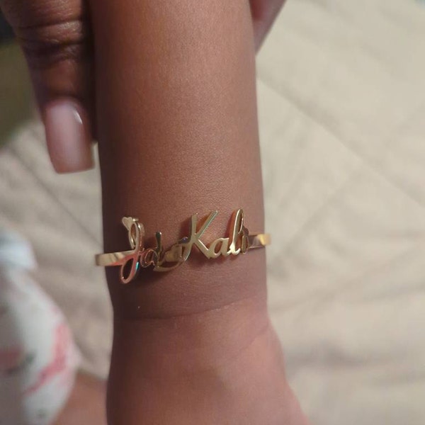 Newborn Baby Jewelry, Name Cuff Bangle, Custom Kids Name Cuff Bangle ...