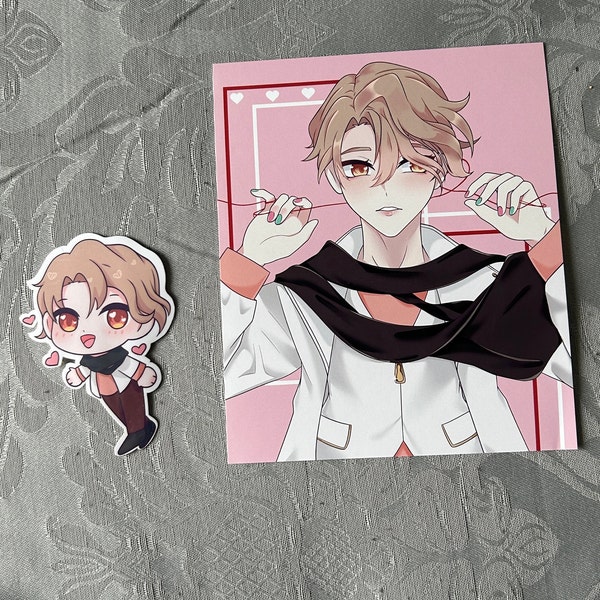 Asmodeus Mini Art Print and Sticker Set - Etsy