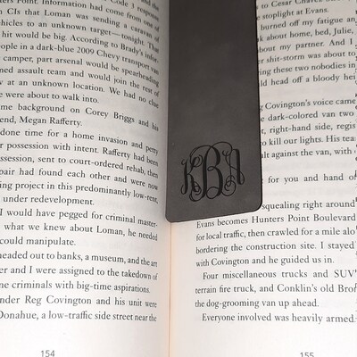 Monogram Bookmark, Personalized Bookmark, Vegan Leather, Leatherette ...