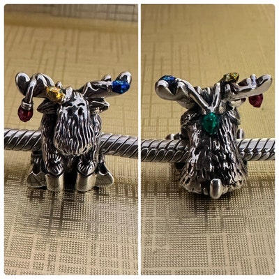 Christmas Lights Moose Bead Charm Multi-color 925 Silver Fits Pandora ...