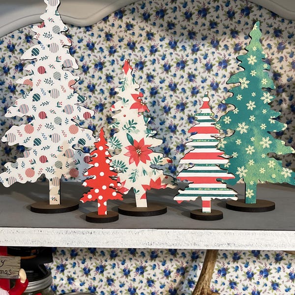 Decorative Freestanding Trees in 5 Sizes From 4 to 10 1/2 Inches, 5 ...