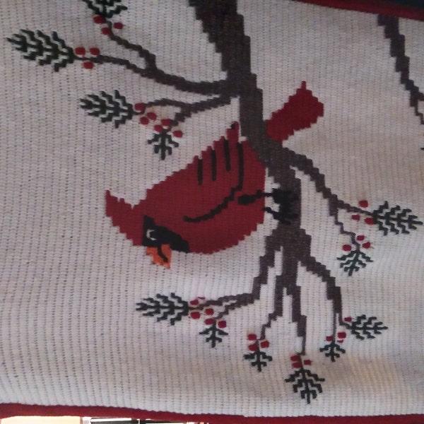 PDF PATTERN - Cardinal Forest Overlay Mosaic Blanket, for Cozy Winter ...