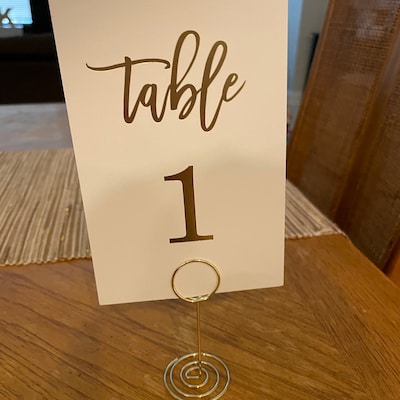 PRINTED Premium GOLD Foil Wedding Table Numbers, 4x6 Calligraphy Foil ...