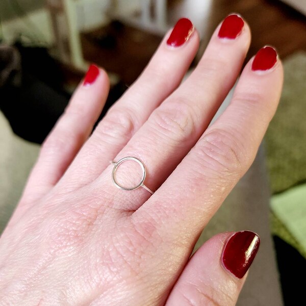 Karma Circle Ring in Sterling Silver - Etsy UK