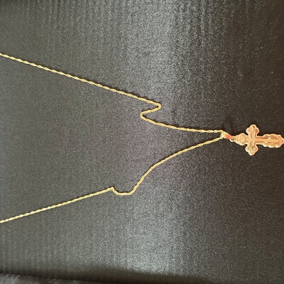 Orthodox Cross Greek Serbian Russian Christening 14K Yellow Gold Medium ...