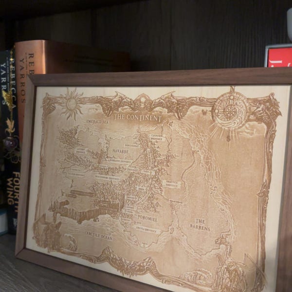Fourth Wing/iron Flame/onyx Storm Map, Wood Engraved Map - Etsy