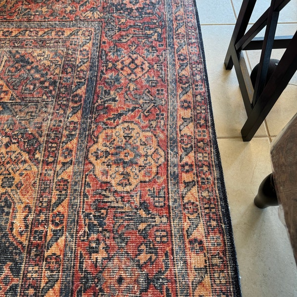 MARA Red-violet Vintage Area Rug, Dark Reddish Purple, Magenta, Wine ...