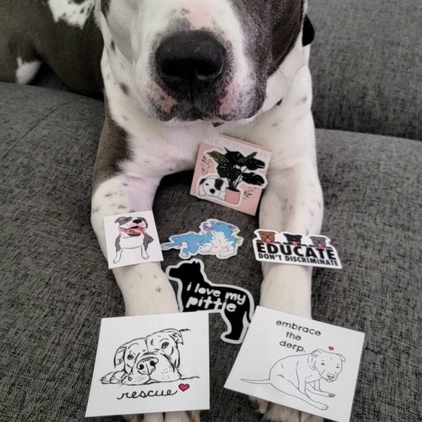 Cute Smiling Pit Bull Sticker, Pittie Sticker, Happy Pit Bull, Pit Bull ...