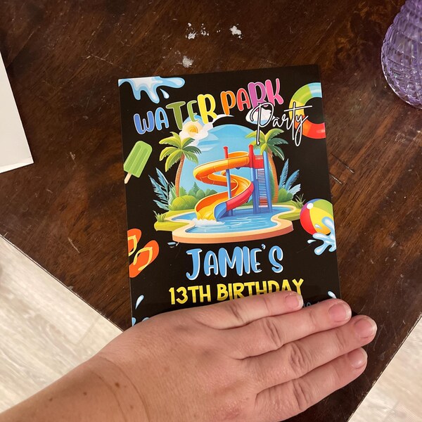 Editable Waterslide Birthday Invitation - Summer Pool Party - Splash ...