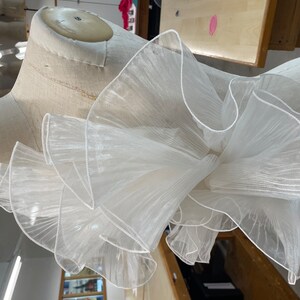 Metallic Luster Wave Big Lace Fabric, Yarn Organza Pleated Ruffle ...