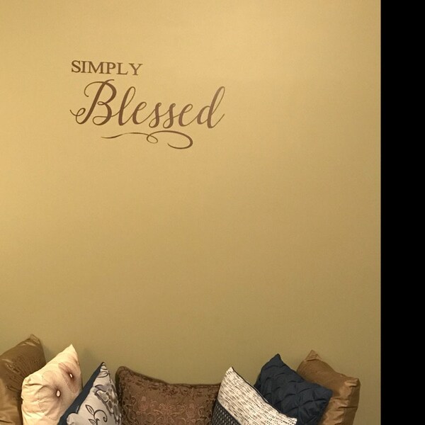 Simply Blessed Wall Decal Sign / Christian Wall Words / Inspirational ...