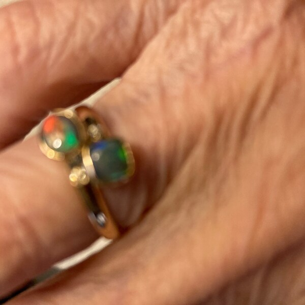 Australian Boulder Opal Ring Showing Stunning Ribbon Pattern. Cushion ...