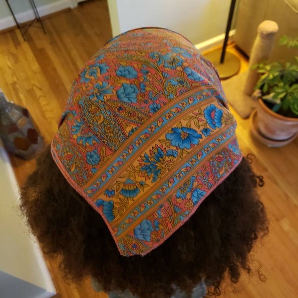 Silk Hippie Boho Bandana, Square Head Scarf, Unique Bohemian Hair Wrap ...