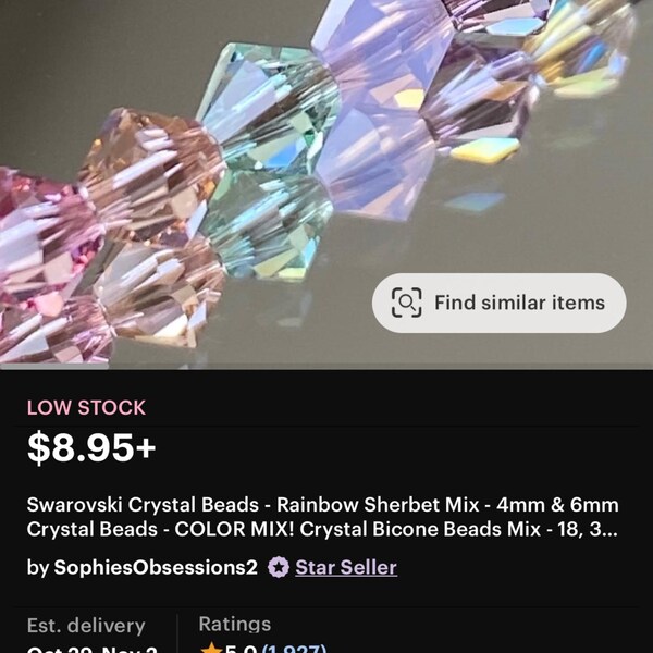 Swarovski Crystal Beads - Rainbow Sherbet Mix - 4mm & 6mm Crystal Beads ...