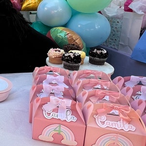 Rainbow Gable Box With Pastel Colors Rainbow With Bow. Great for Any ...