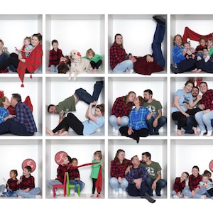 White Photo Box Grid 9 Box Template, Photoshop Template, in the Box ...