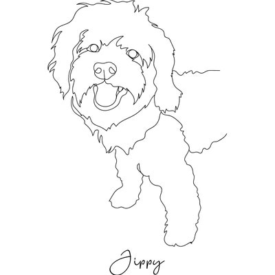 Custom One Line Pet Portrait, Dog Portrait, Line Art, Custom Dog ...