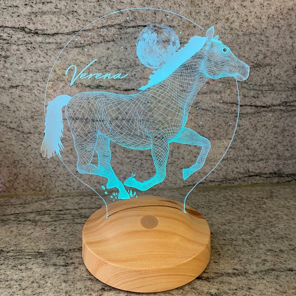 Horse 3D LED Lamp, Gift for Horse Lovers, Horse Art, Horseman Gifts ...